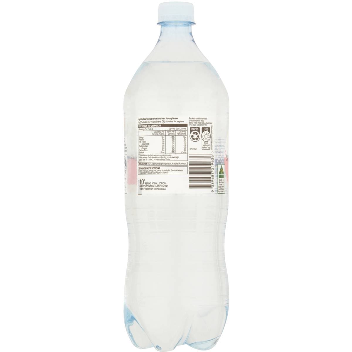 Woolworths Lightly Sparkling Berry Infusions Spring Water 1.25l | Woolworths
