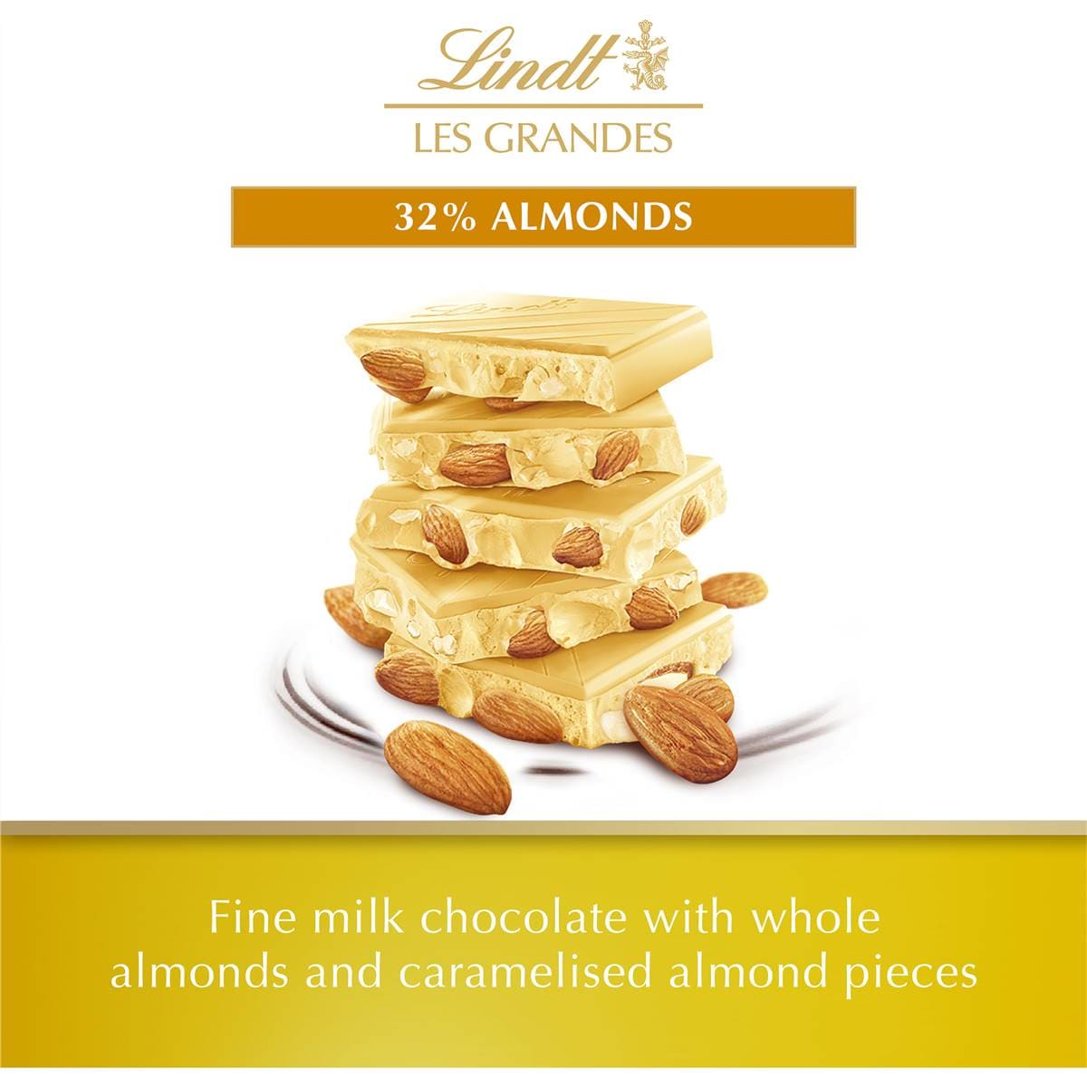 Lindt Les Grandes White Almond 150g | Woolworths