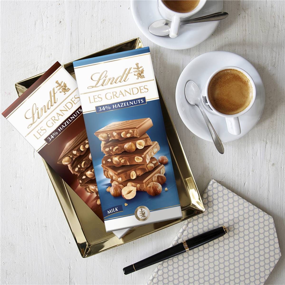 Lindt Les Grandes Dark Chocolate & Hazelnut Block 150g | Woolworths