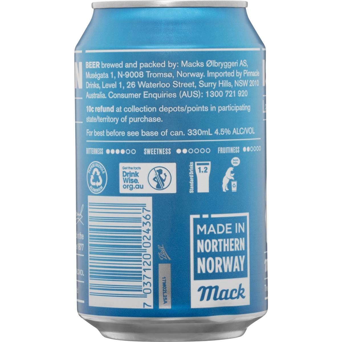 Mack Isbjorn Lager Beer Can 330ml | Woolworths