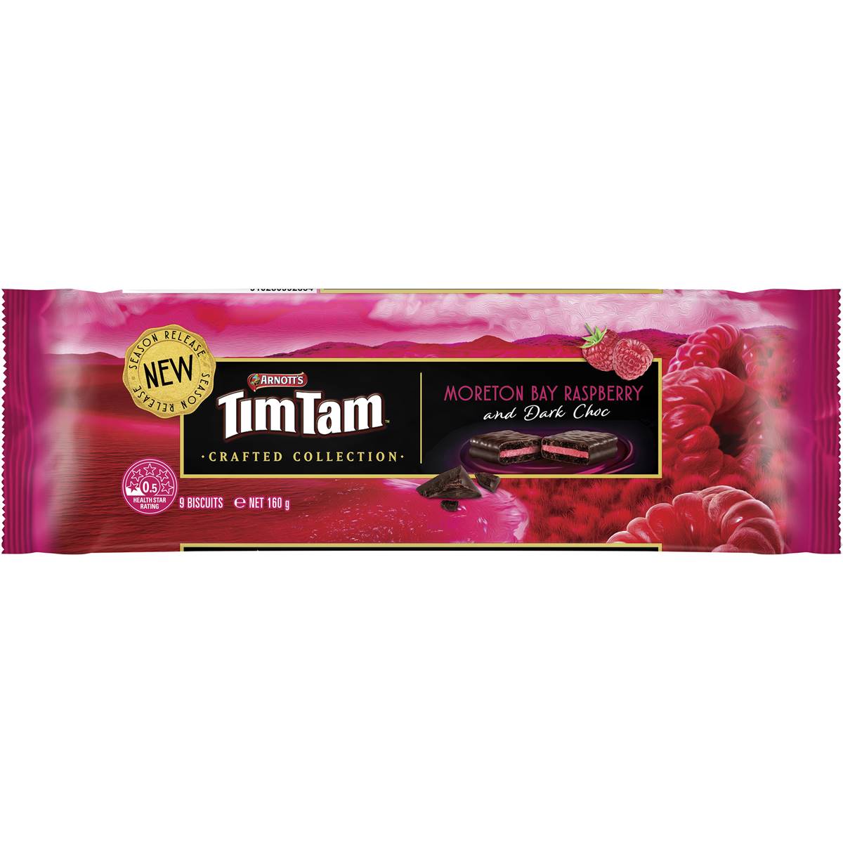 Arnott's Tim Tam Crafted Biscuits Raspberry And Dark Chocolate 160g ...