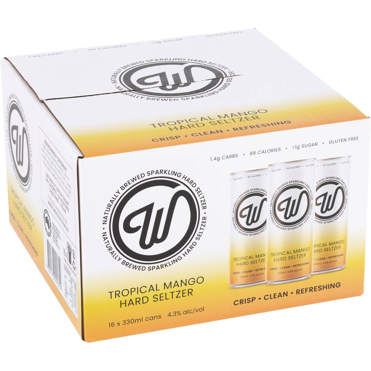 W Seltzer Tropical Mango Hard Seltzer Can 330ml | Woolworths