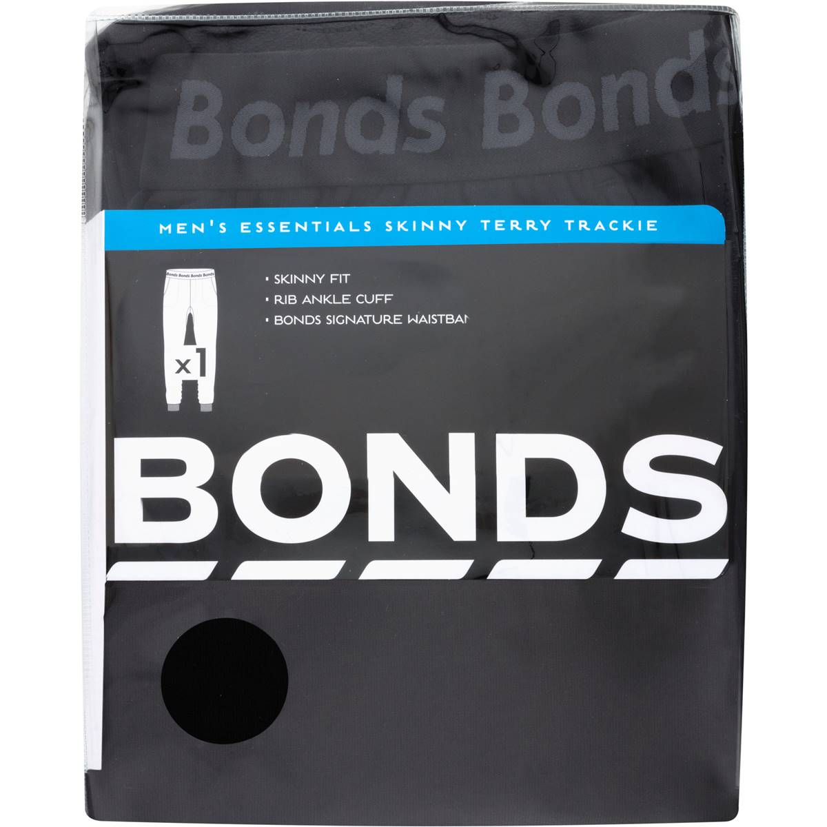 Bonds Men's Essentials Skinny Terry Trackie Xlarge Black Each | Woolworths