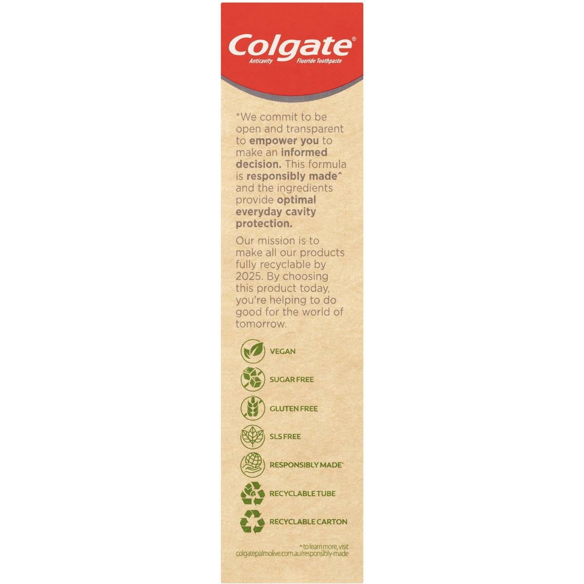 Colgate Smile For Good Natural White Vegan Eco Toothpaste 95g | Woolworths