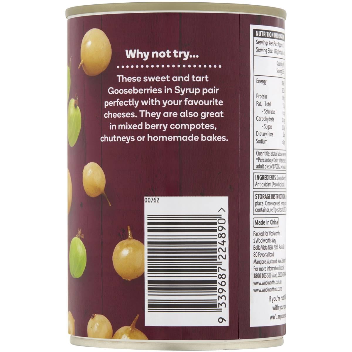 Woolworths Gooseberries In Syrup 410g | Woolworths