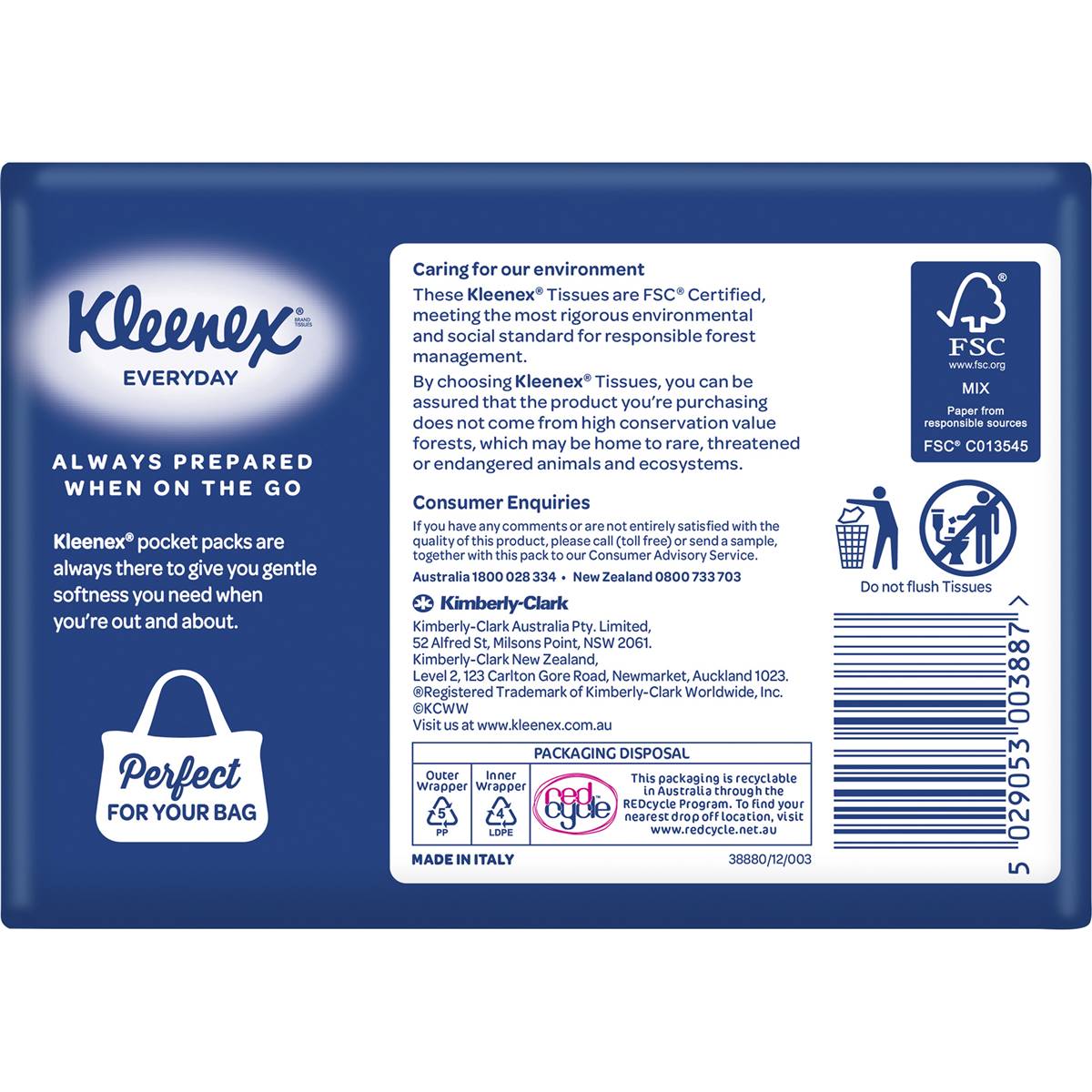 Kleenex To Go Facial Tissues Pocket Pack 4ply 6pks | Woolworths