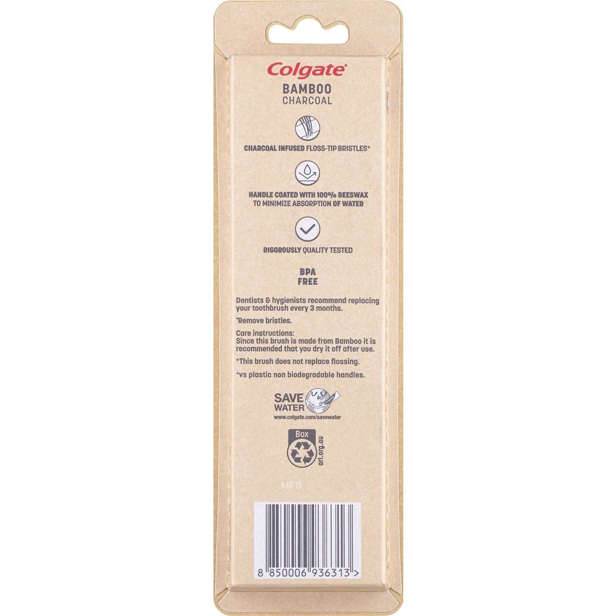 Colgate Toothbrush Biodegradable Bpa Free Bamboo 2 Pack | Woolworths