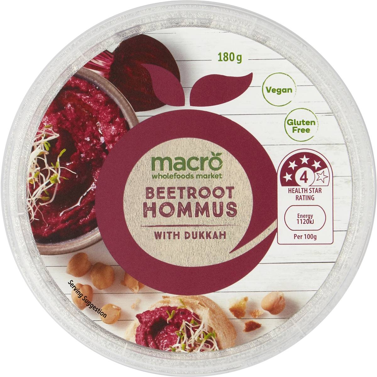 Macro Beetroot Hummus With Dukkah 180g | Woolworths