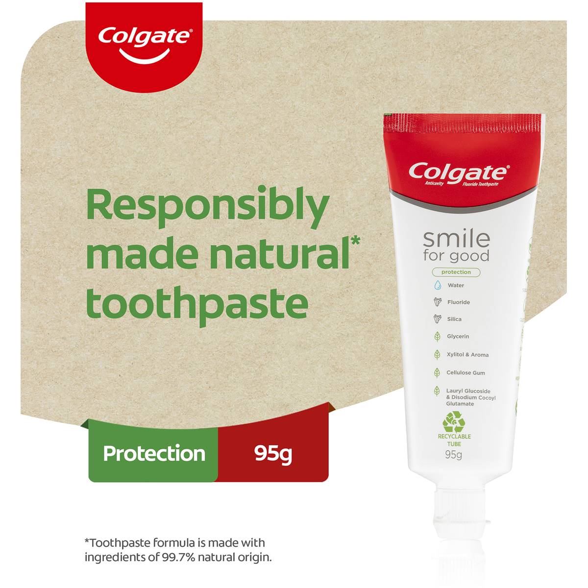 Colgate Smile For Good Protection Vegan Eco Toothpaste 95g | Woolworths
