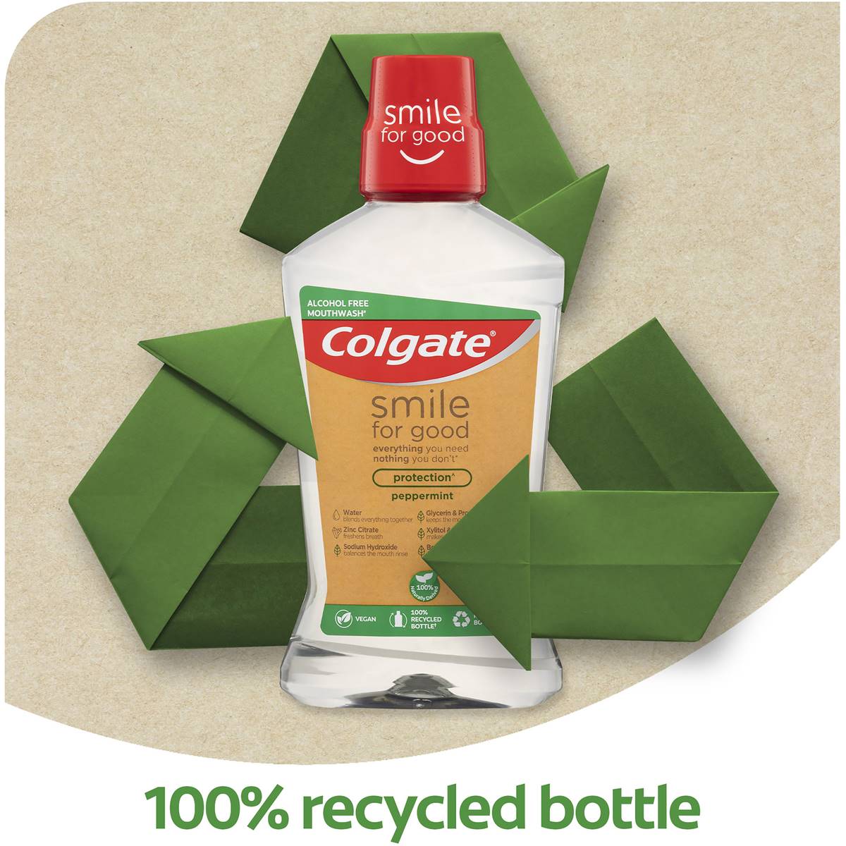 Colgate Smile For Good Vegan Eco Peppermint Mouthwash 500ml | Woolworths