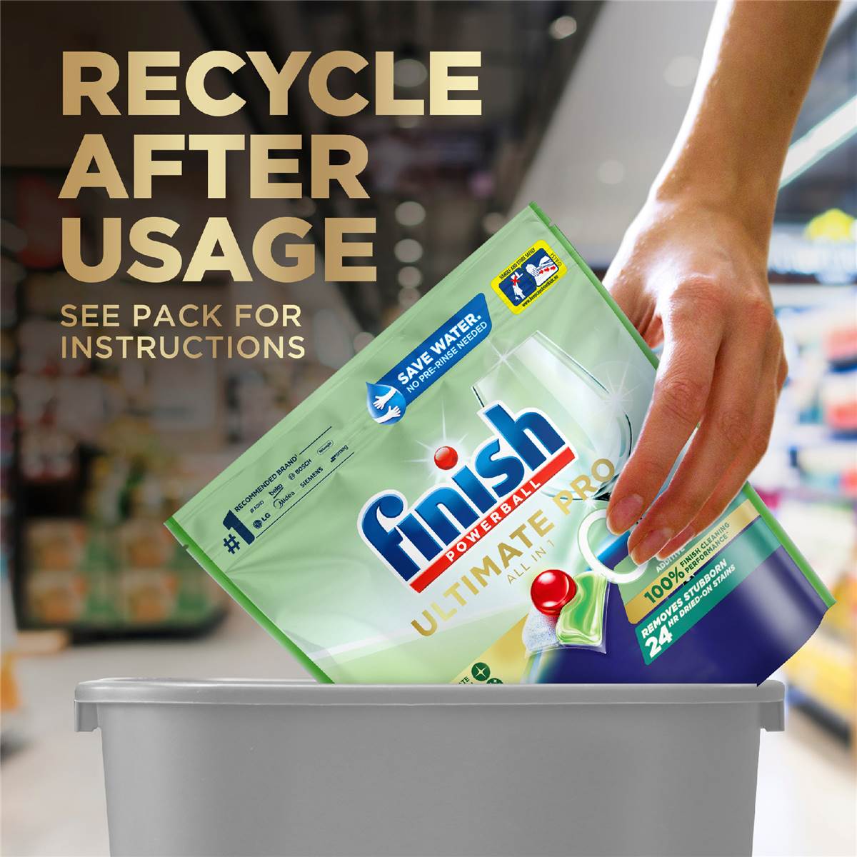 Finish Ultimate Pro 0% Dishwasher Tablets 34 Pack | Woolworths