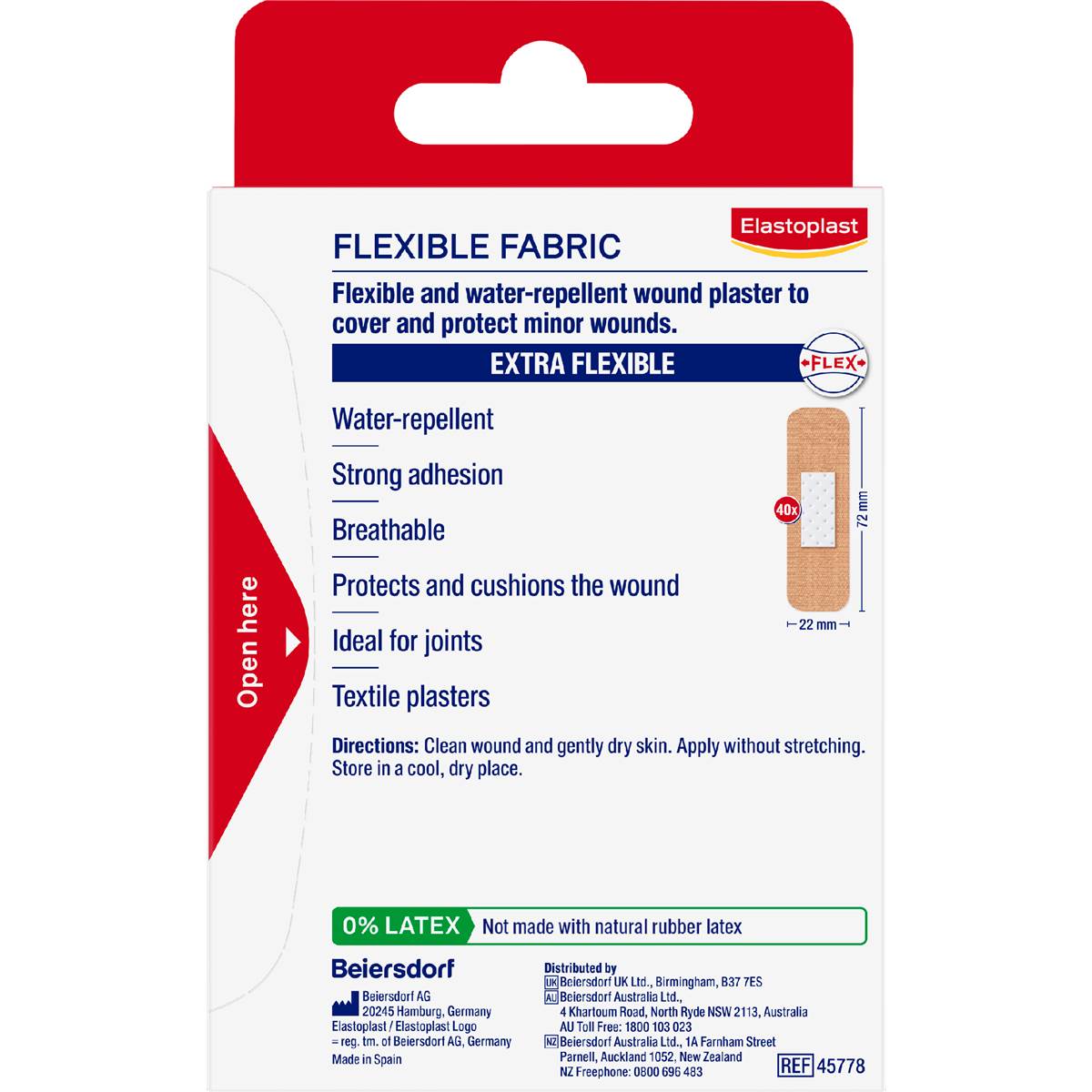 Elastoplast Flexible Fabric Breathable Plasters For Wound Protection 40 ...