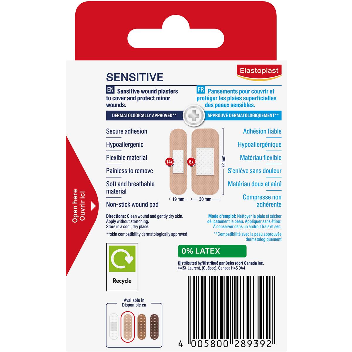 Elastoplast Sensitive Plasters For Wound Protection Light Skin Tone 20 ...