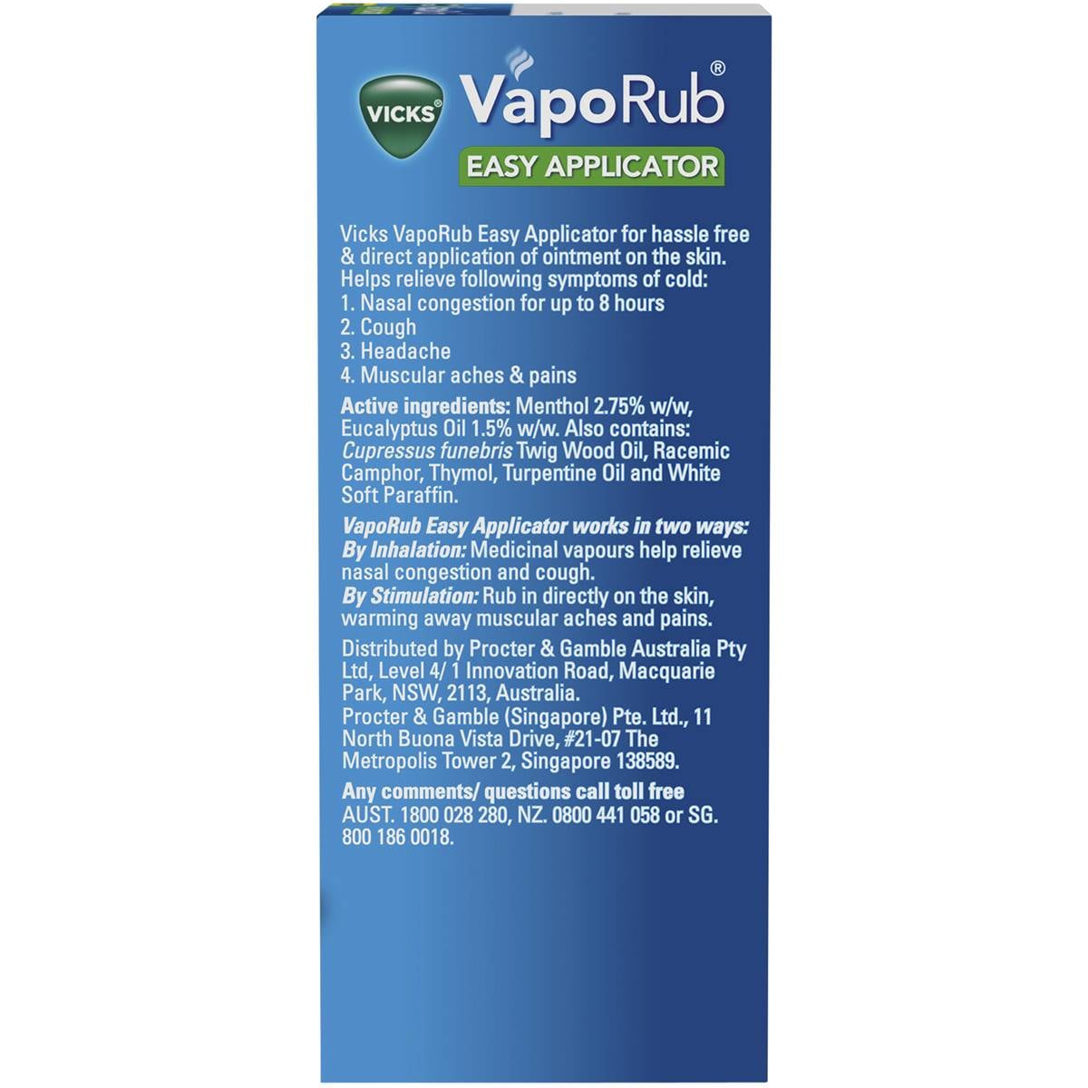Vicks Vaporub Easy Applicator Decongestant Rub 35g | Woolworths