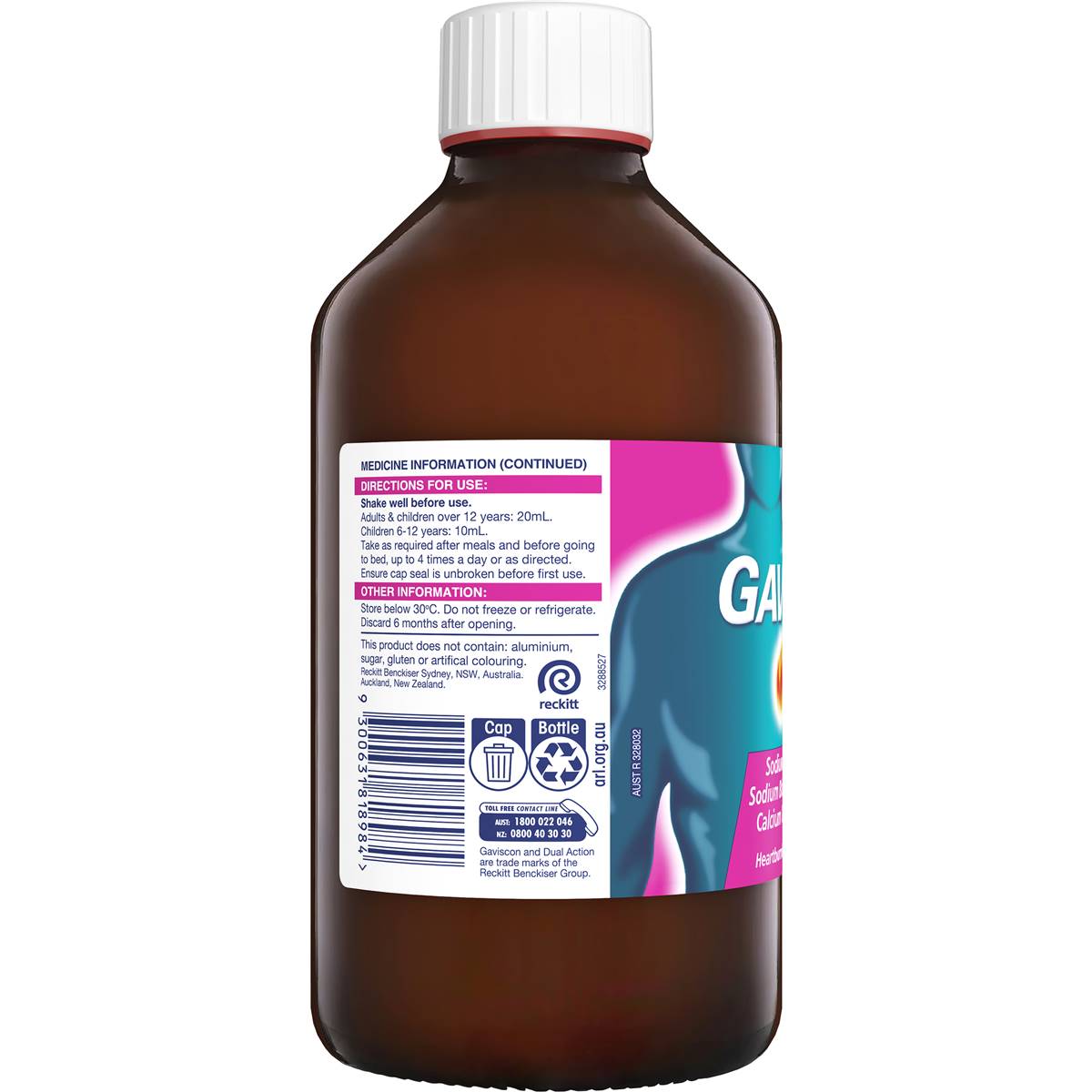 Gaviscon Dual Action Heartburn And Indigestion Liquid Berry 600ml