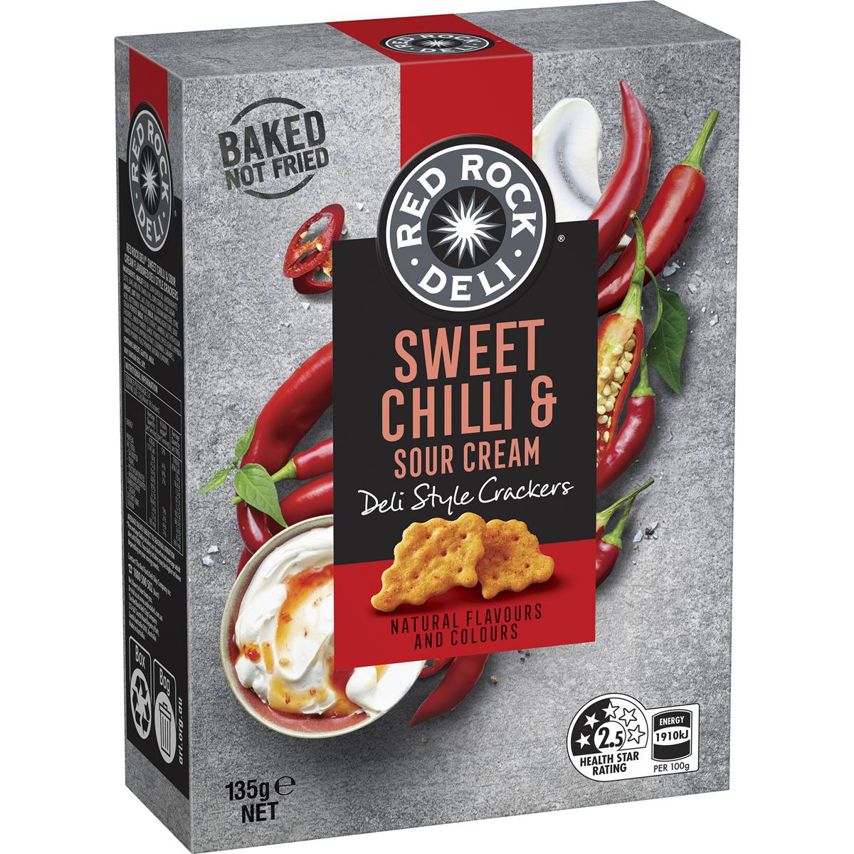 Red Rock Deli Deli Style Crackers Sweet Chilli Sour Cream 135g