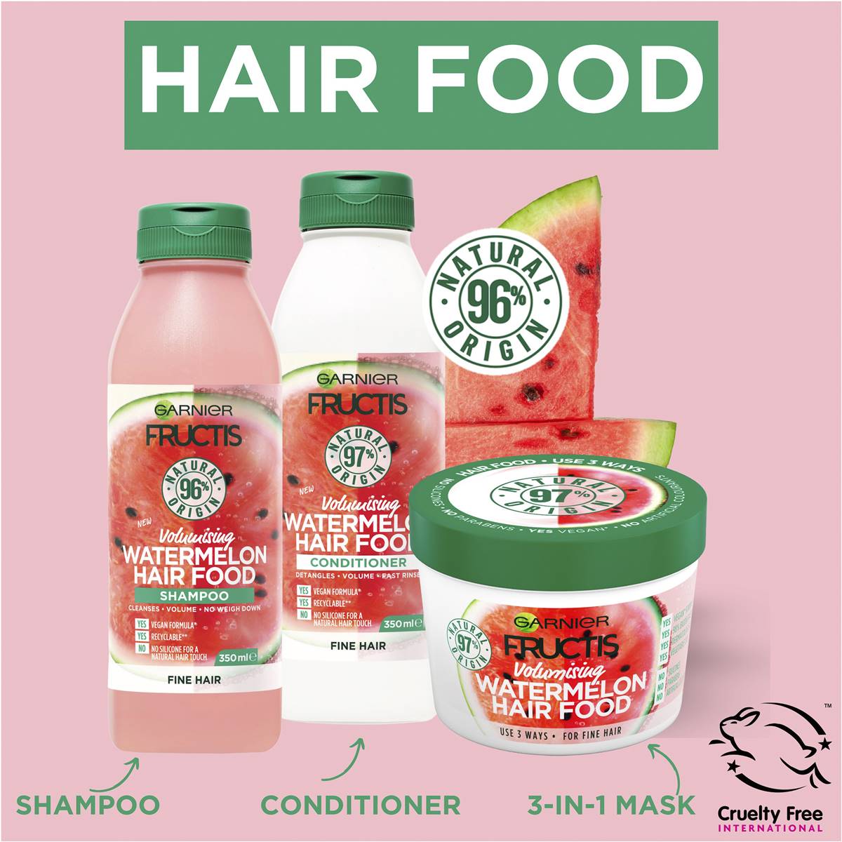 Garnier Fructis Hair Food Watermelon Mask 390ml | Woolworths