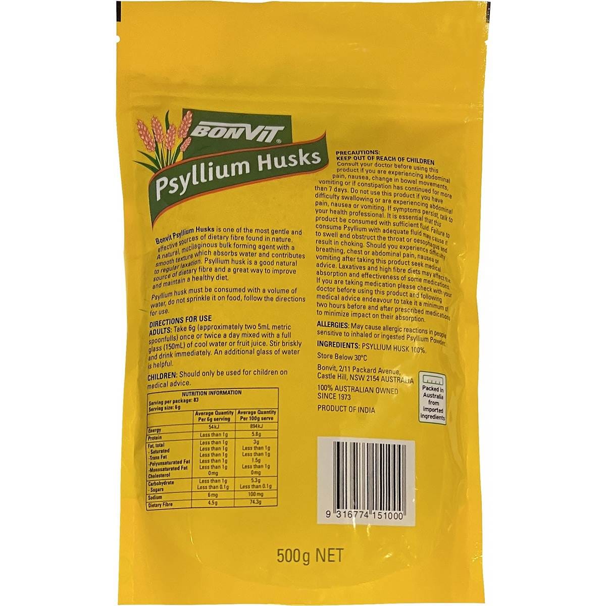 Bonvit Psyllium Husks 500g | Woolworths