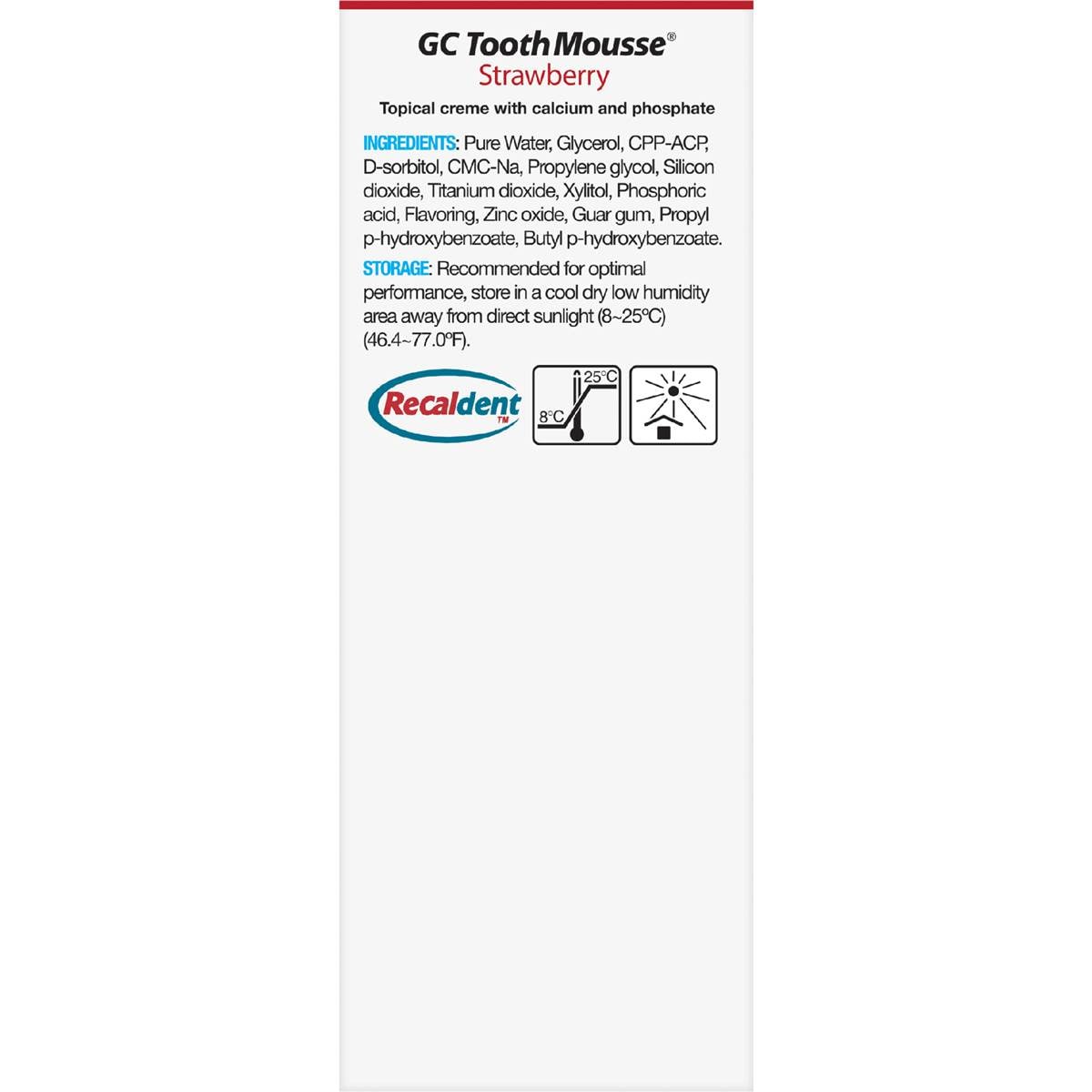 Gc Tooth Mousse Strawberry 40g | Woolworths