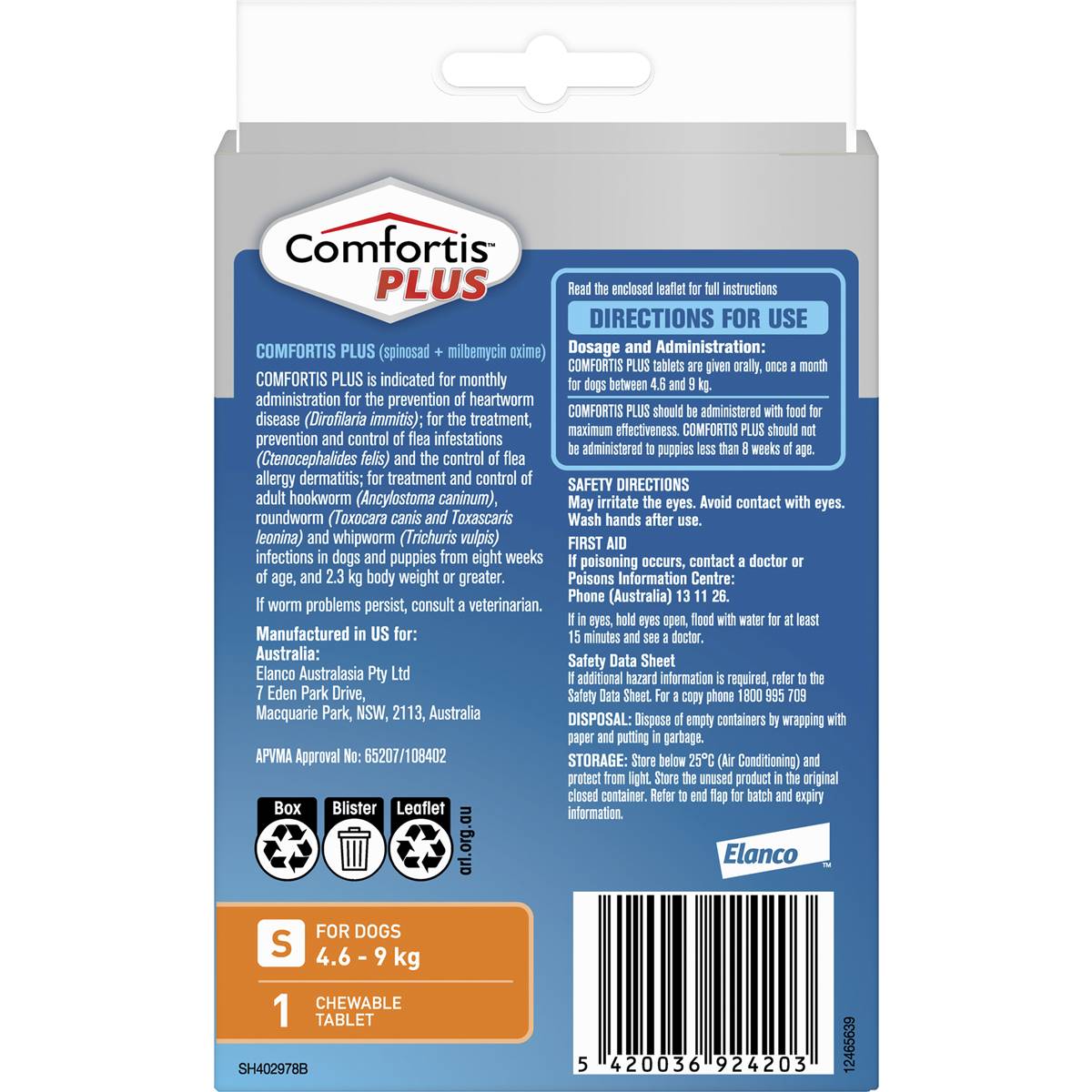 Comfortis Fleas, Heartworm & Worms Tablets For Small Dogs Each | Woolworths