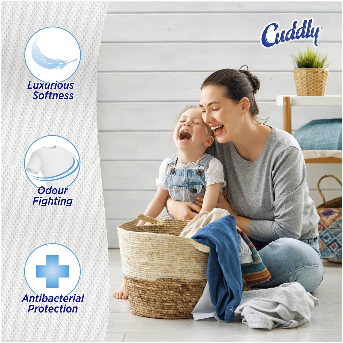 Cuddly Concentrate Fabric Conditioner Antibacterial Care & Protect 1.9l ...