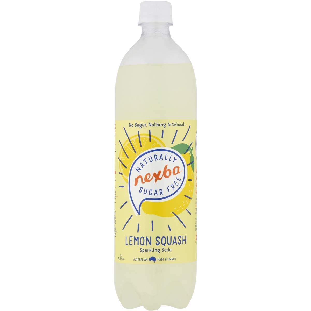 Nexba Lemon Squash Sugar-free Sparkling Soda 1l | Woolworths