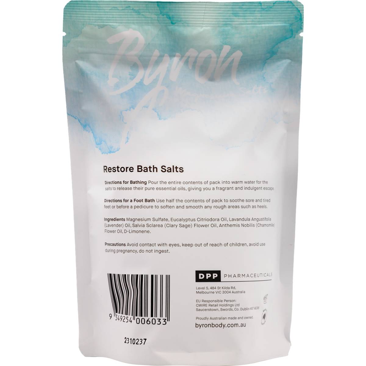 Byron Restore Bath Salts 500g Woolworths