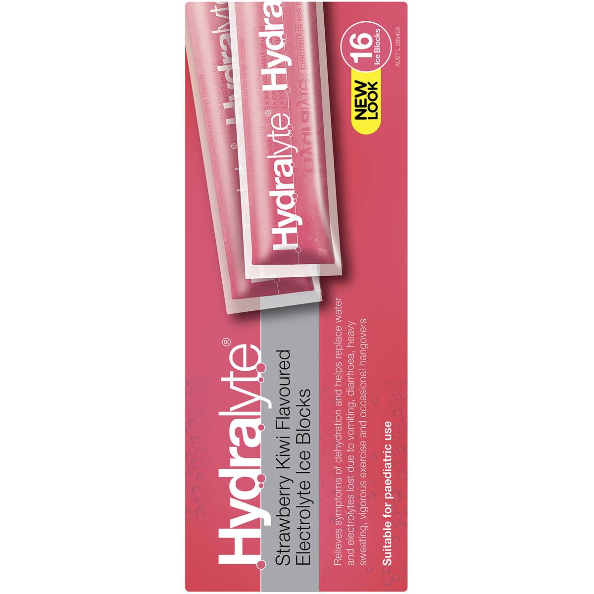 Hydralyte Electrolyte Ice Blocks Strawberry Kiwi 16 Pack | Woolworths