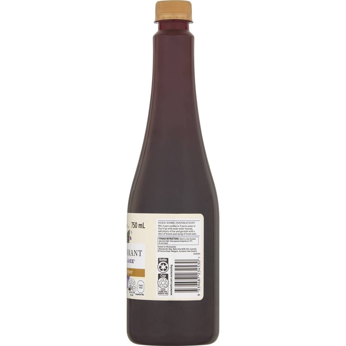 Woolworths Fruit Juice Syrup 30% Fruit Blackcurrant 750ml | Woolworths