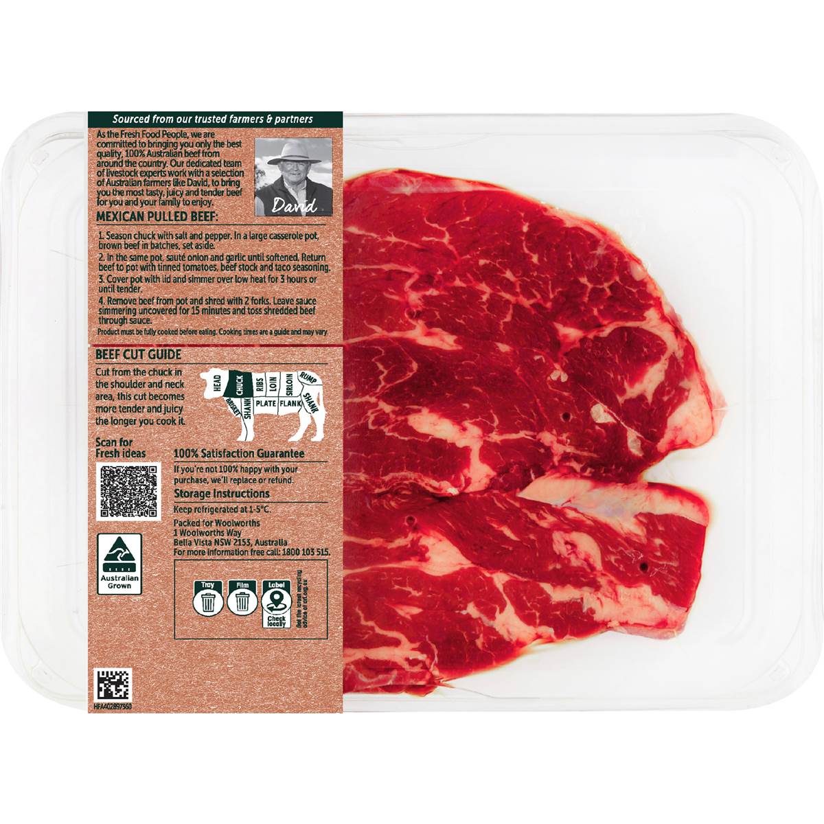 Woolworths Beef Chuck 650g - 1.3kg | Woolworths