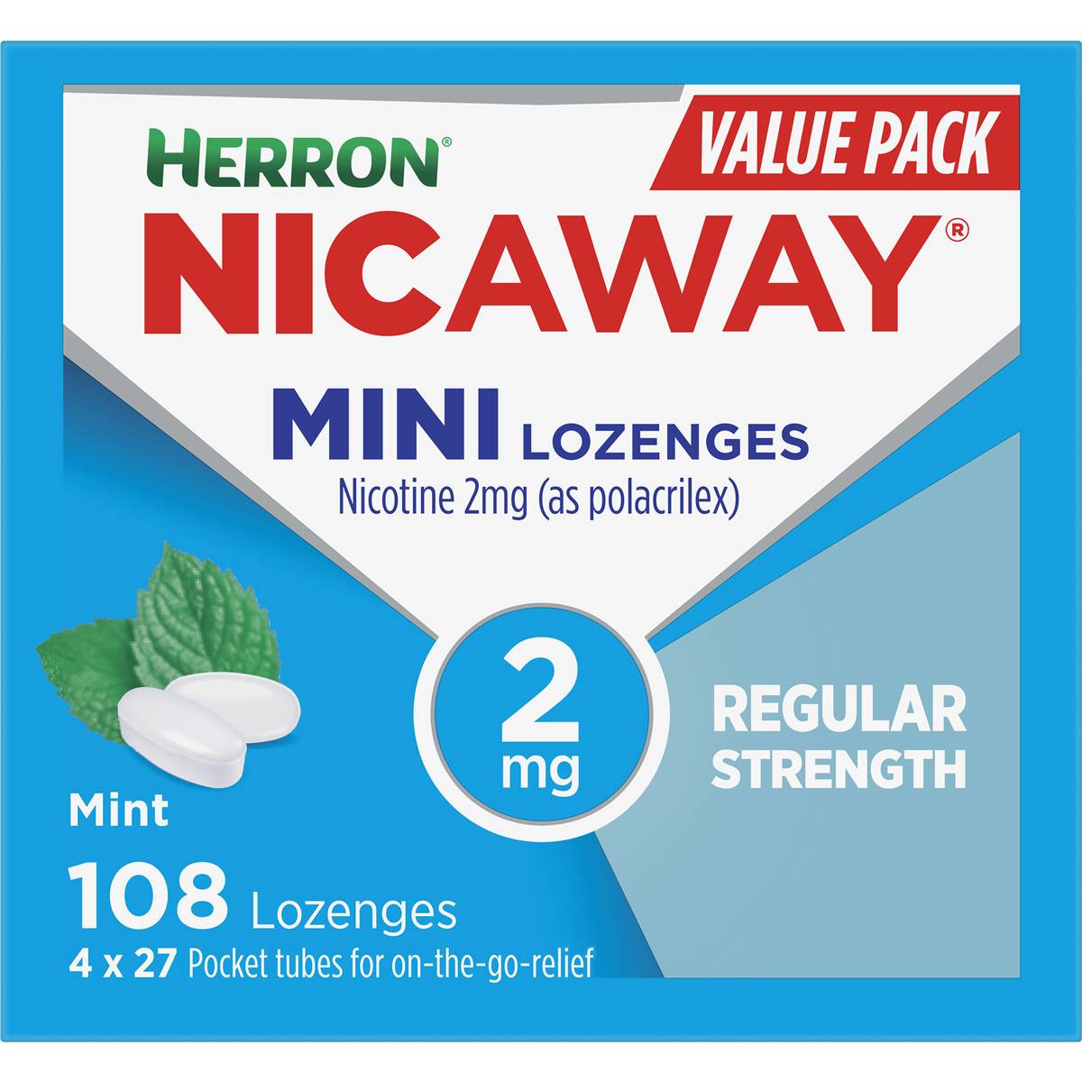 Herron Nicaway Stop Smoking Mini Lozenges 2mg 108 Pack | Woolworths
