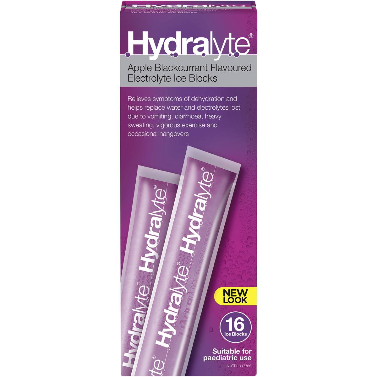 Hydralyte Electrolyte Ice Blocks Apple Blackcurrant 16 Pack | Woolworths