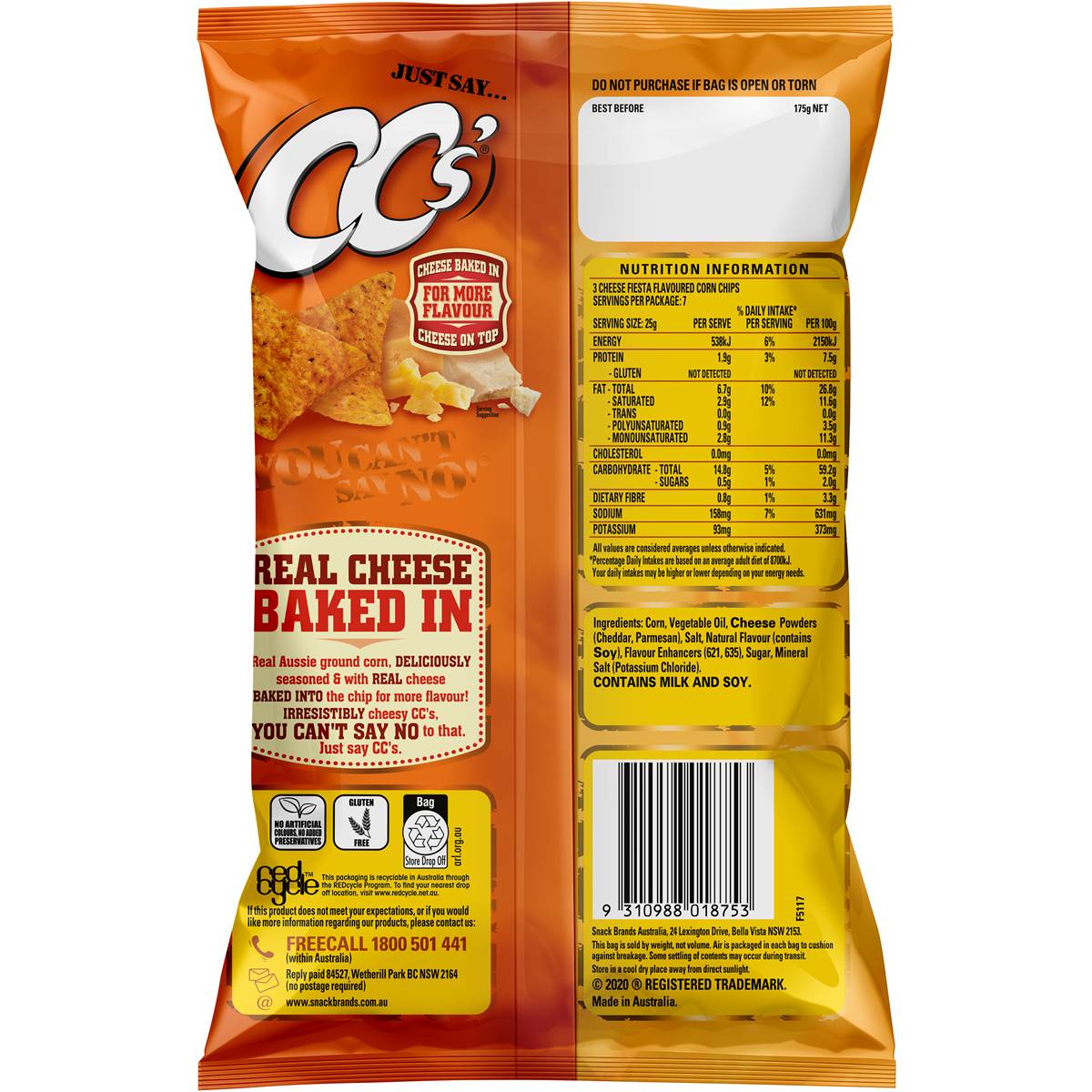 Cc's Three Cheese Fiesta Chips 175g | Woolworths