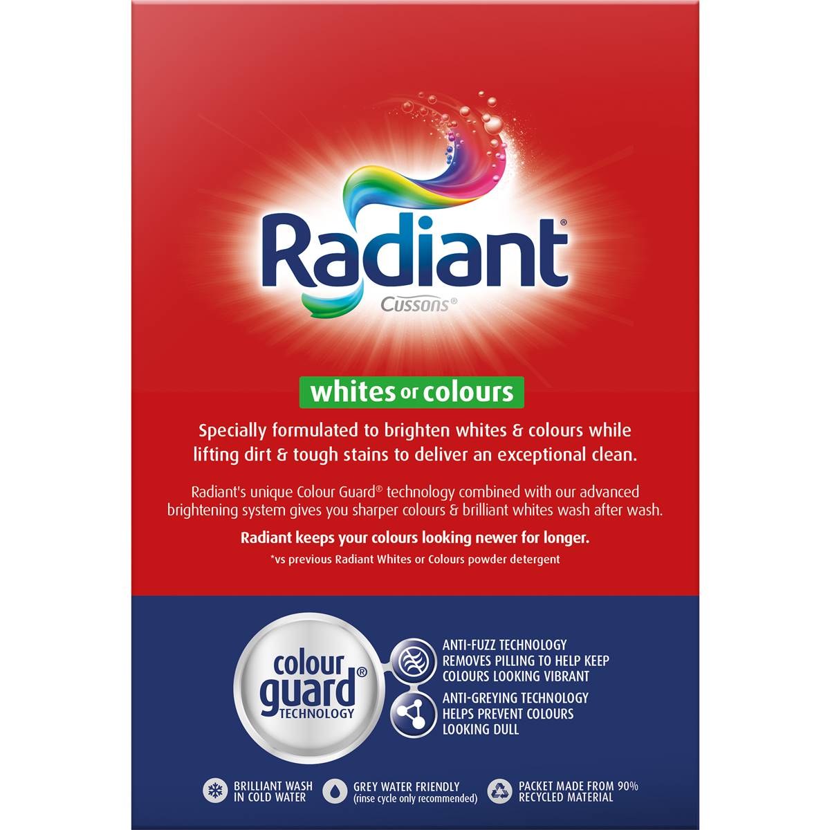 Radiant Whites Or Colours Laundry Detergent Washing Powder 2kg | Woolworths