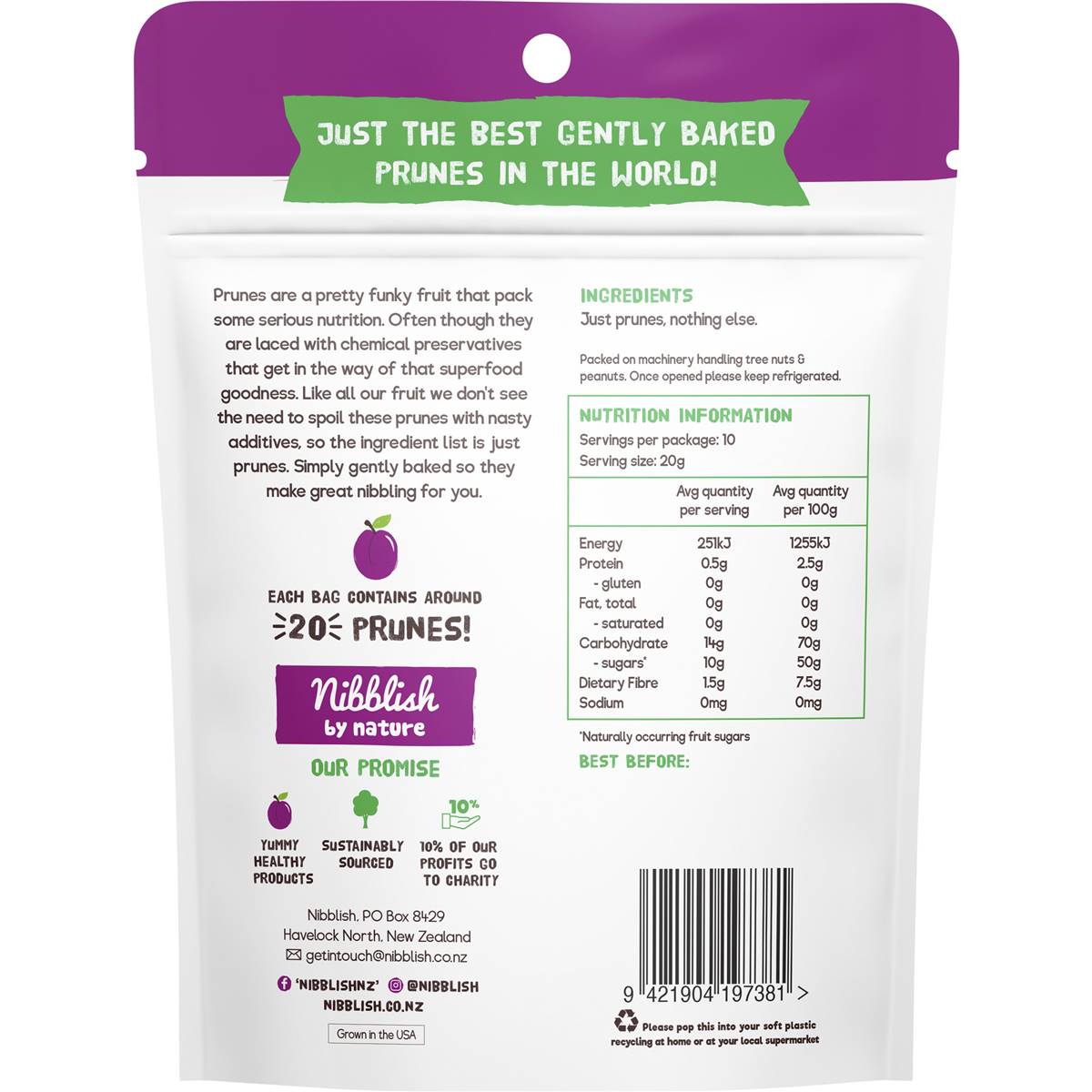 Nibblish Gently Baked Prunes 200g | Woolworths