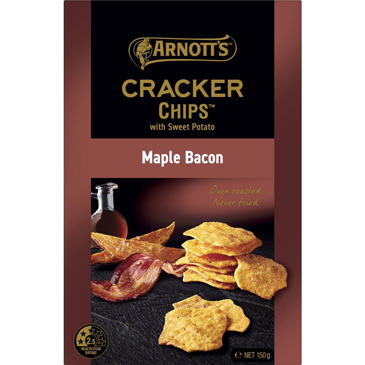 Arnott's Crackers Chips Sweet Potato & Maple Bacon 150g | Woolworths