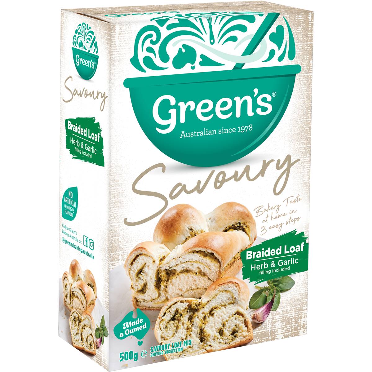 Green's Savoury Braid Loaf Herb & Garlic Mix 500g | Woolworths