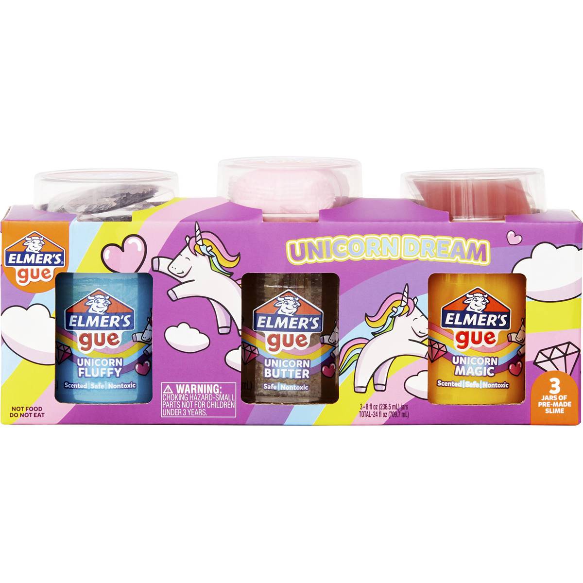 Elmer's Gue Premade Slime Unicorn Dream Slime Kit 3 Pack | Woolworths