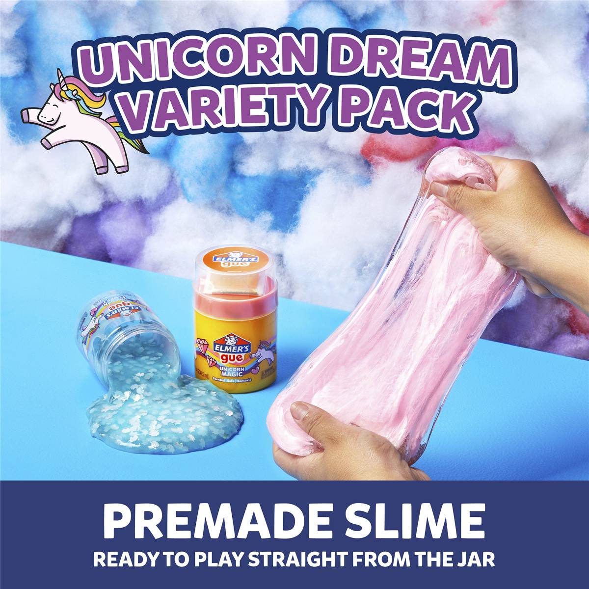 Elmer's Gue Premade Slime Unicorn Dream Slime Kit 3 Pack | Woolworths