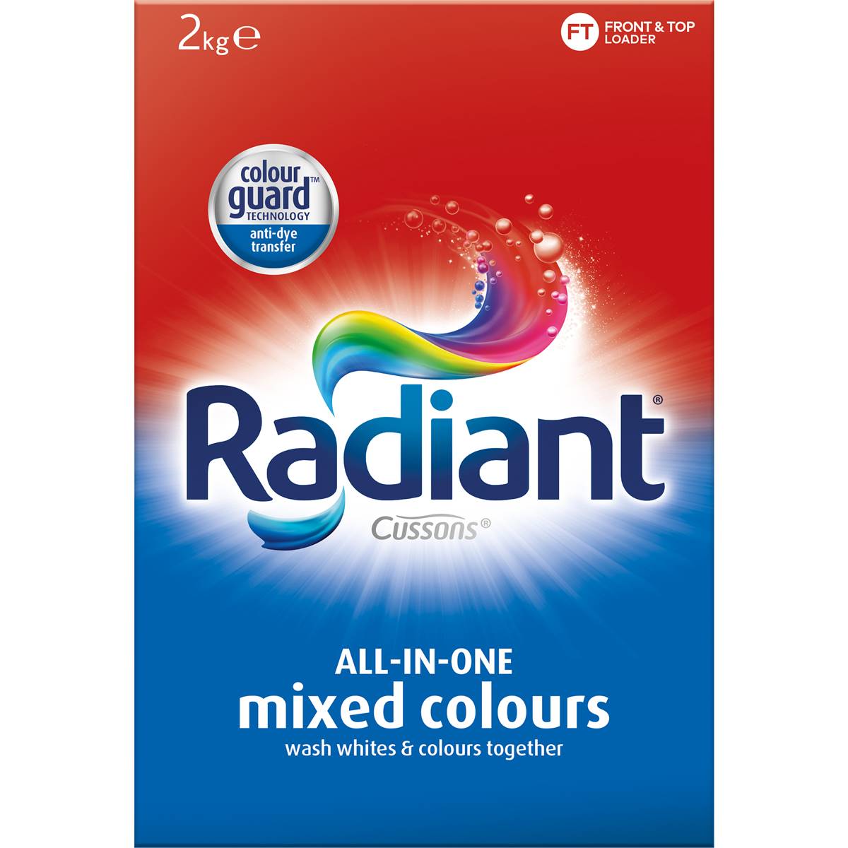 Radiant Mixed Colours Laundry Detergent Washing Powder 2kg | Woolworths