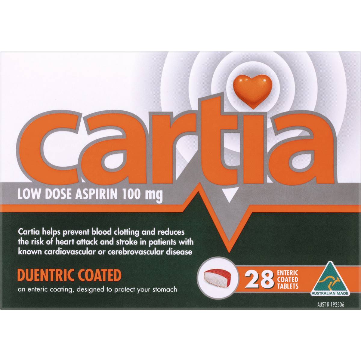 Cartia Low Dose Aspirin 100mg Tablets 28 Pack | Woolworths