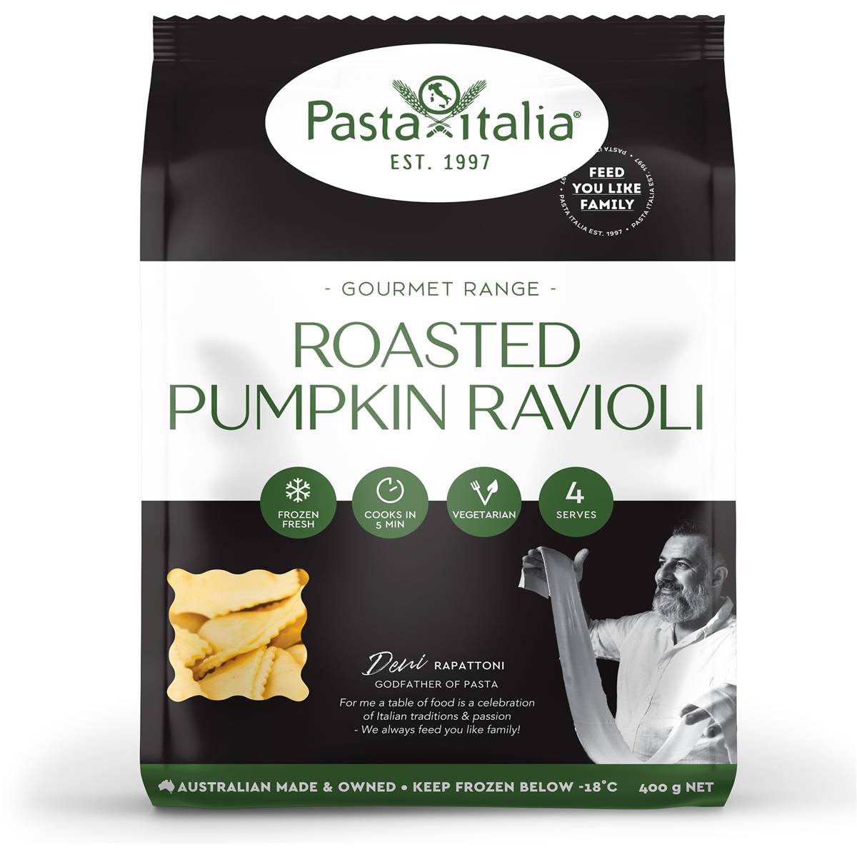Pasta Italia Gourmet Roasted Pumpkin Ravioli Frozen Meal 400g | Woolworths