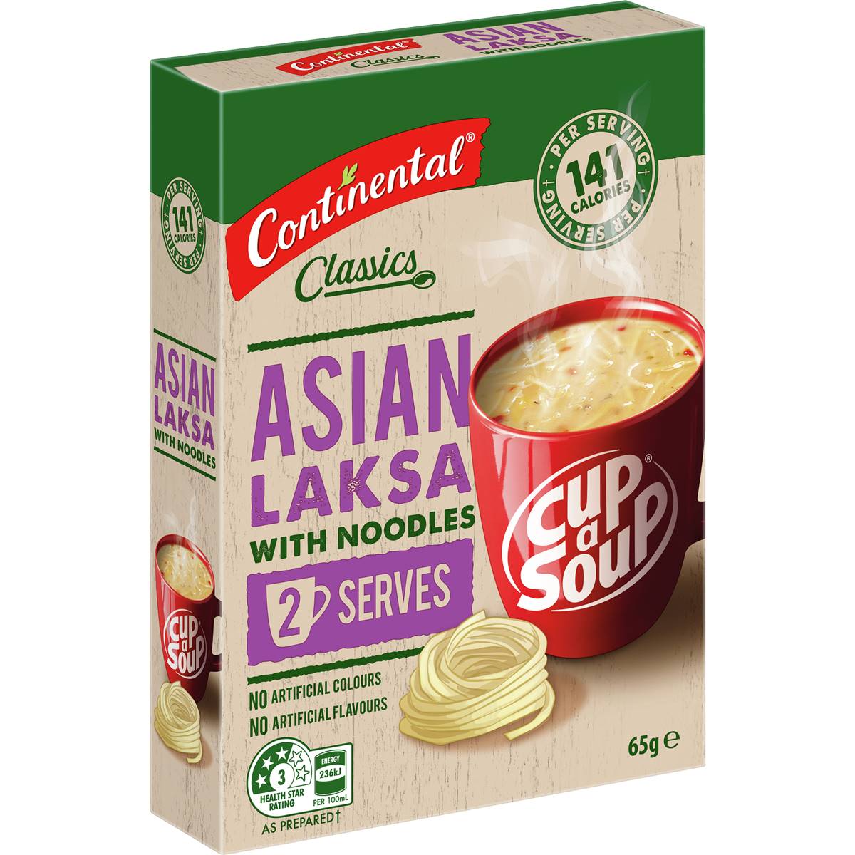 Continental Cup A Soup Asian Laksa 2 Pack 65g | Woolworths