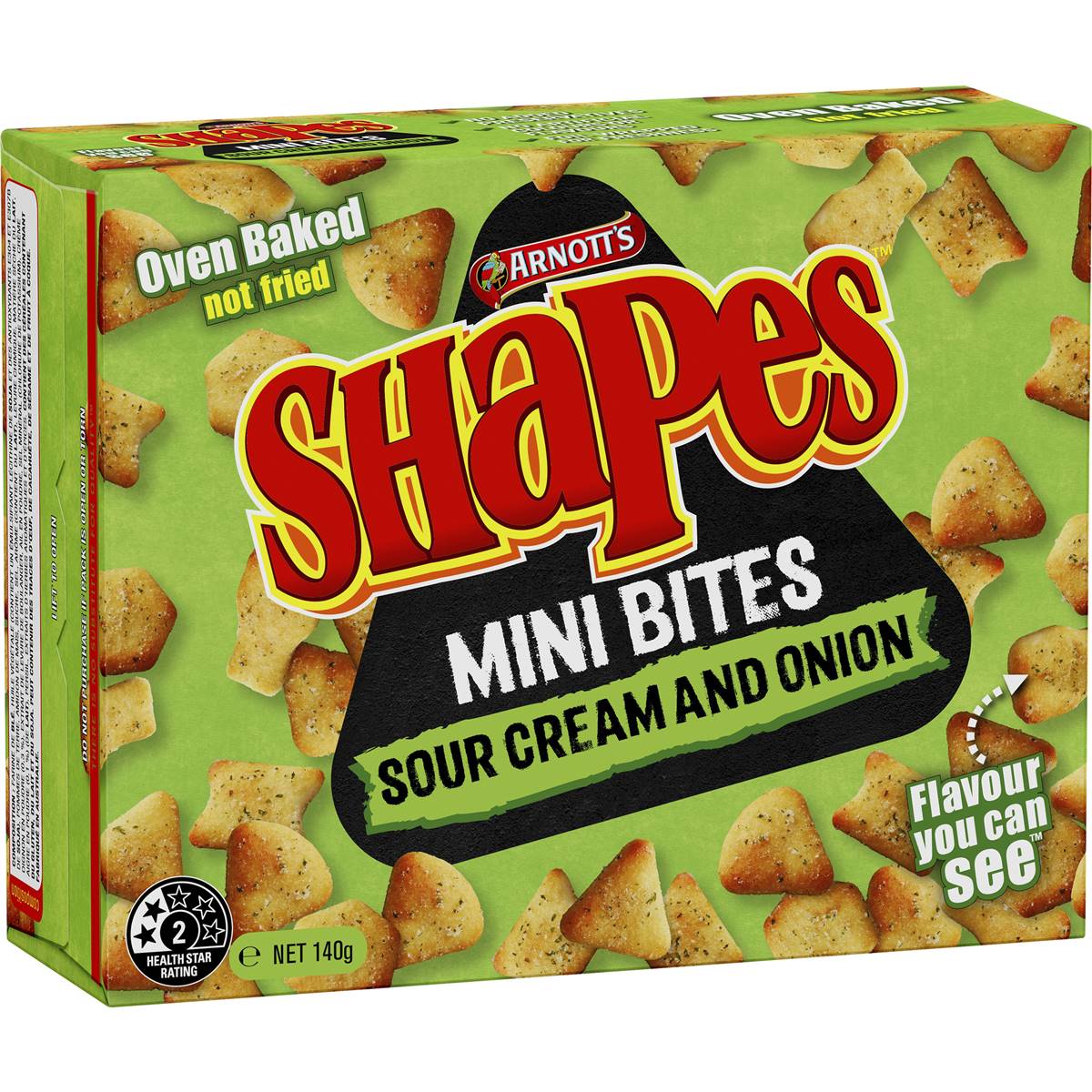 Arnott's Shapes Mini Bites Crackers Sour Cream & Onion 140g | Woolworths