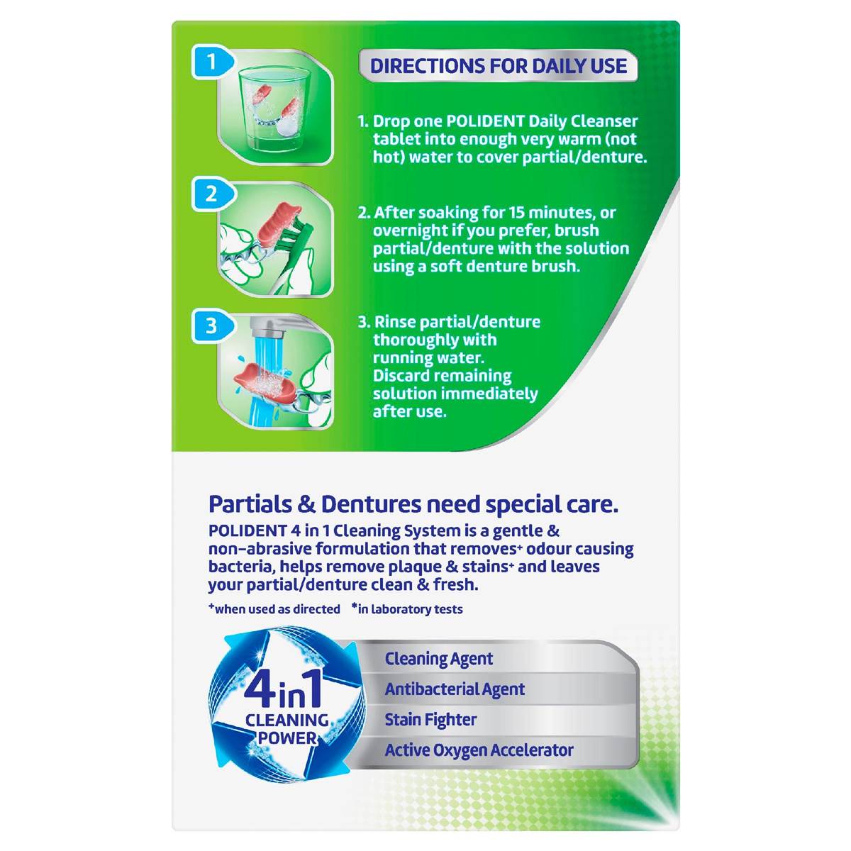 Polident Whitening Denture Cleaner For Dentures And Partials 66 Pack ...