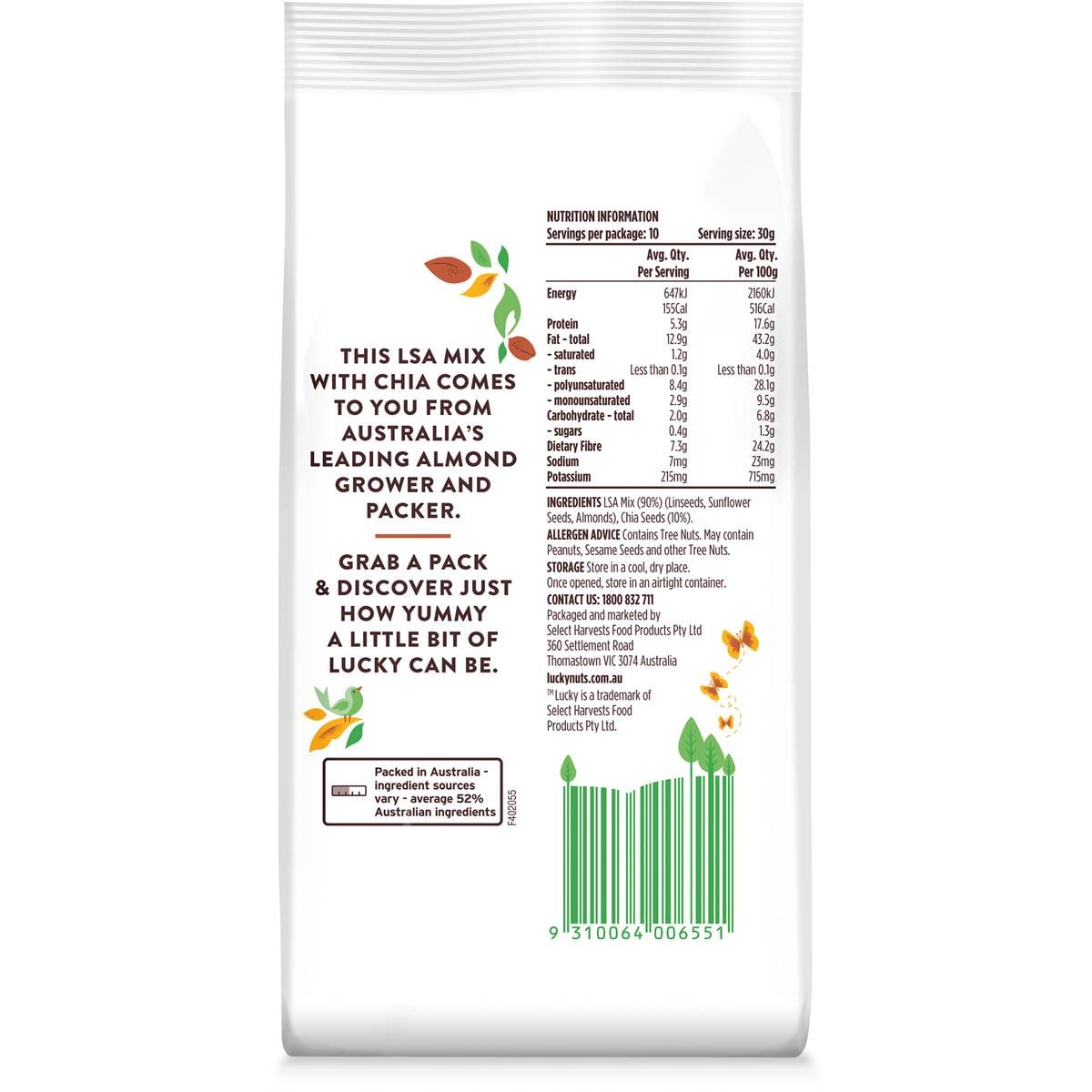 Lucky Lsa Mix With Chia 300g | Woolworths