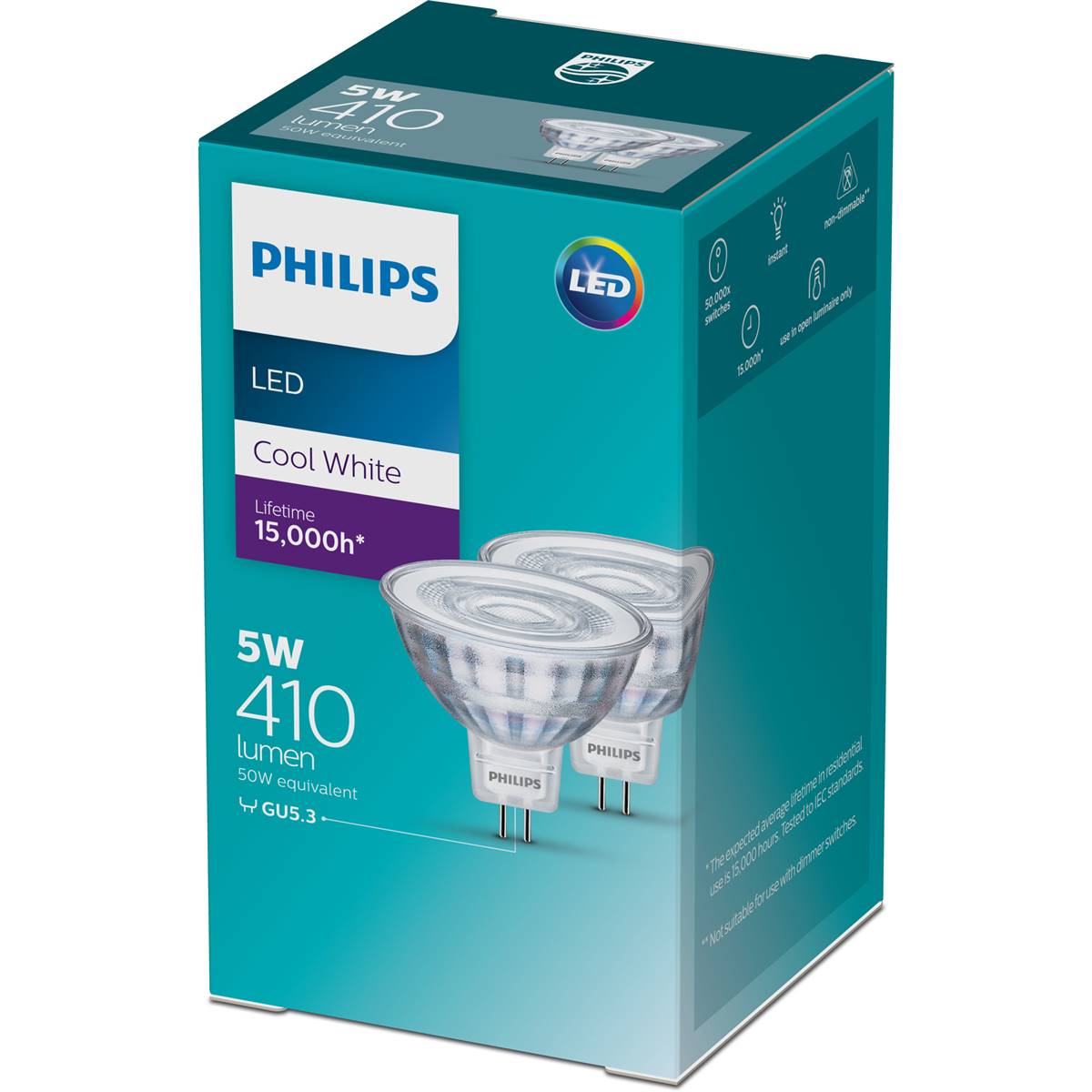 Philips Led Mr16 Cool White 2 Pack | Woolworths