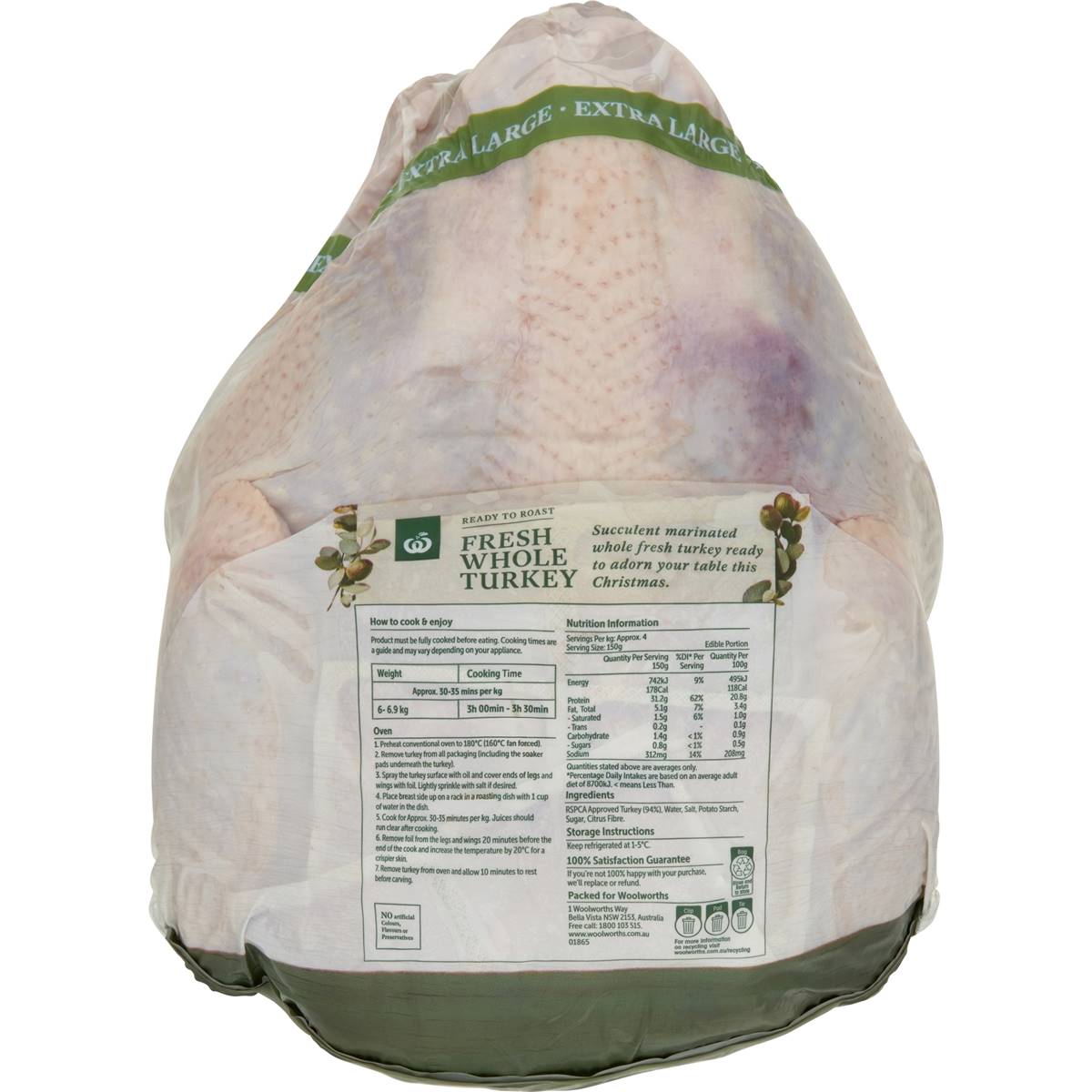 Woolworths Fresh Whole Turkey Extra Large 6kg - 7kg | Woolworths