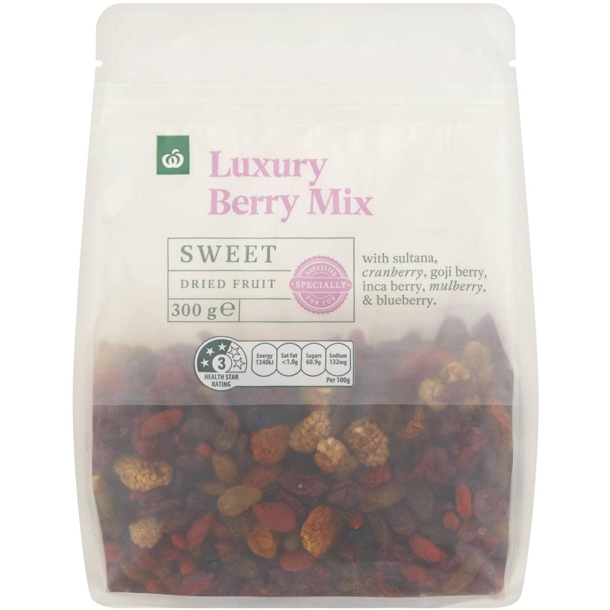 Woolworths Luxury Dried Fruit Berry Mix 300g | Woolworths