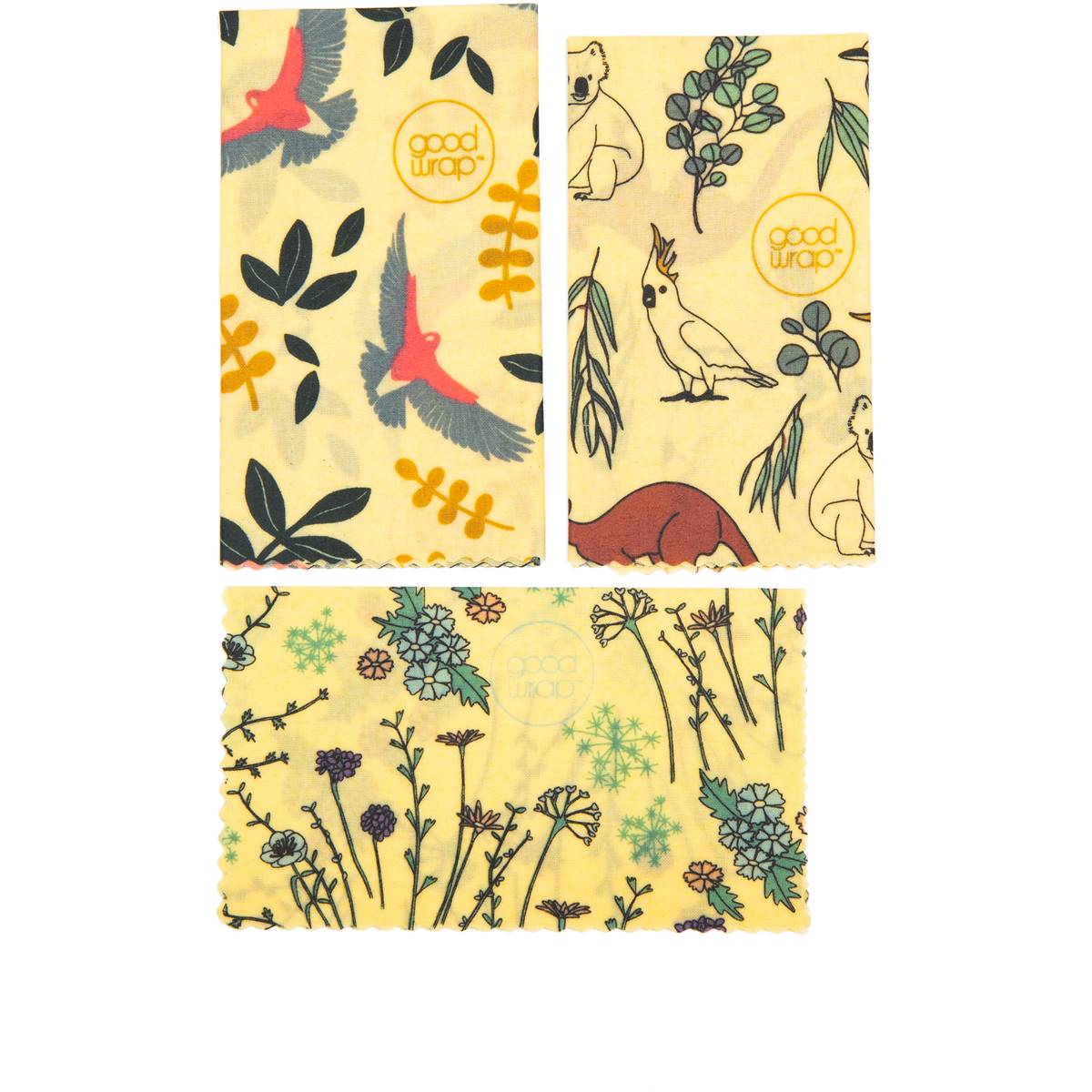 Goodwrap Natural Organic Reusable Beeswax Food Wrap 3 Pack | Woolworths